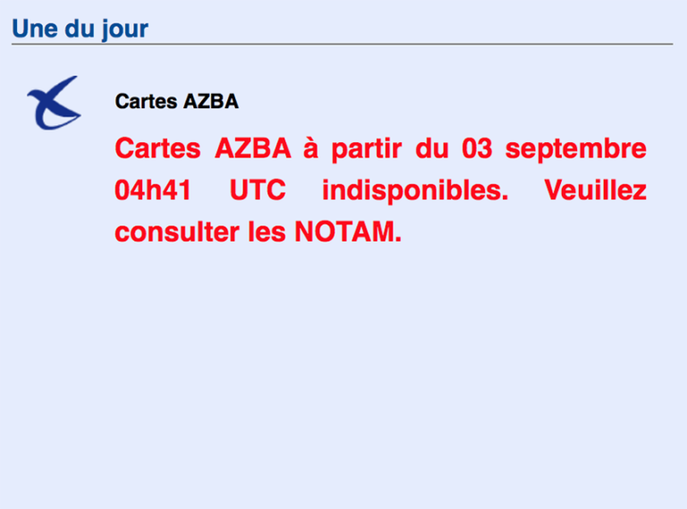 Le SIA n’affiche plus les cartes AZBA… – aeroVFR